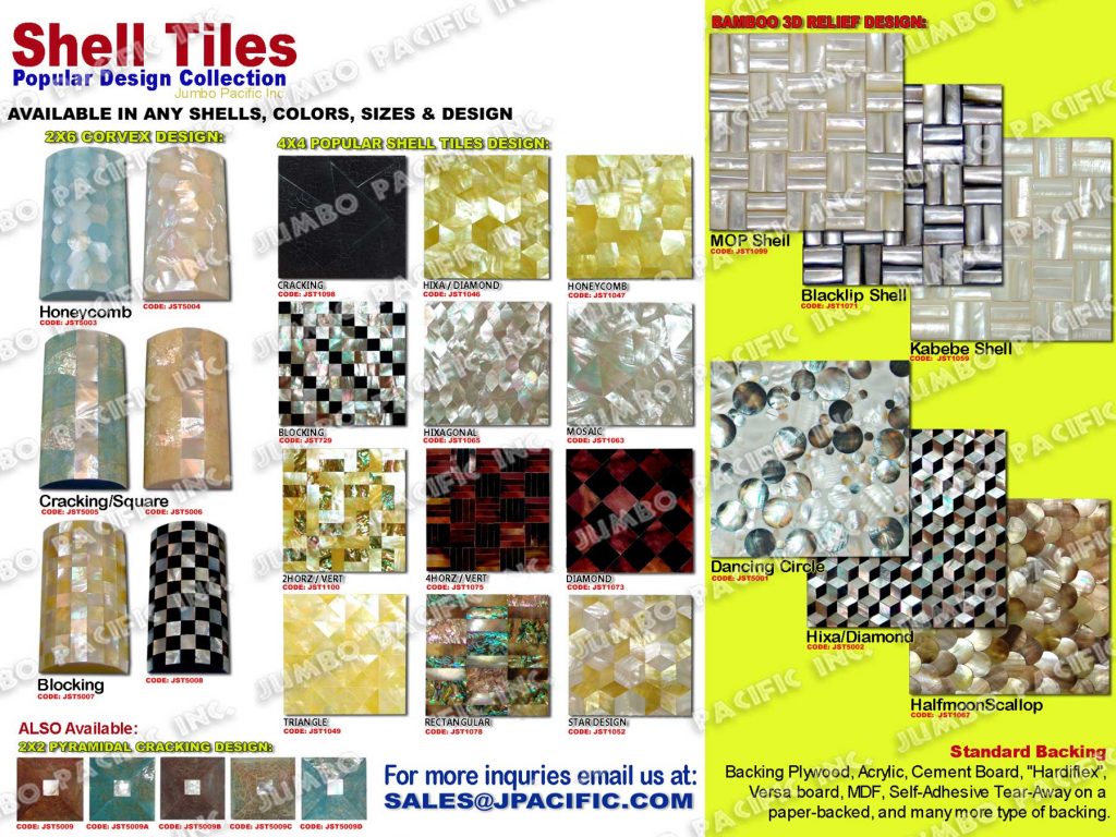 Shell Tiles Catalog: - Shell Tile & Shell Panel Manufacturer
